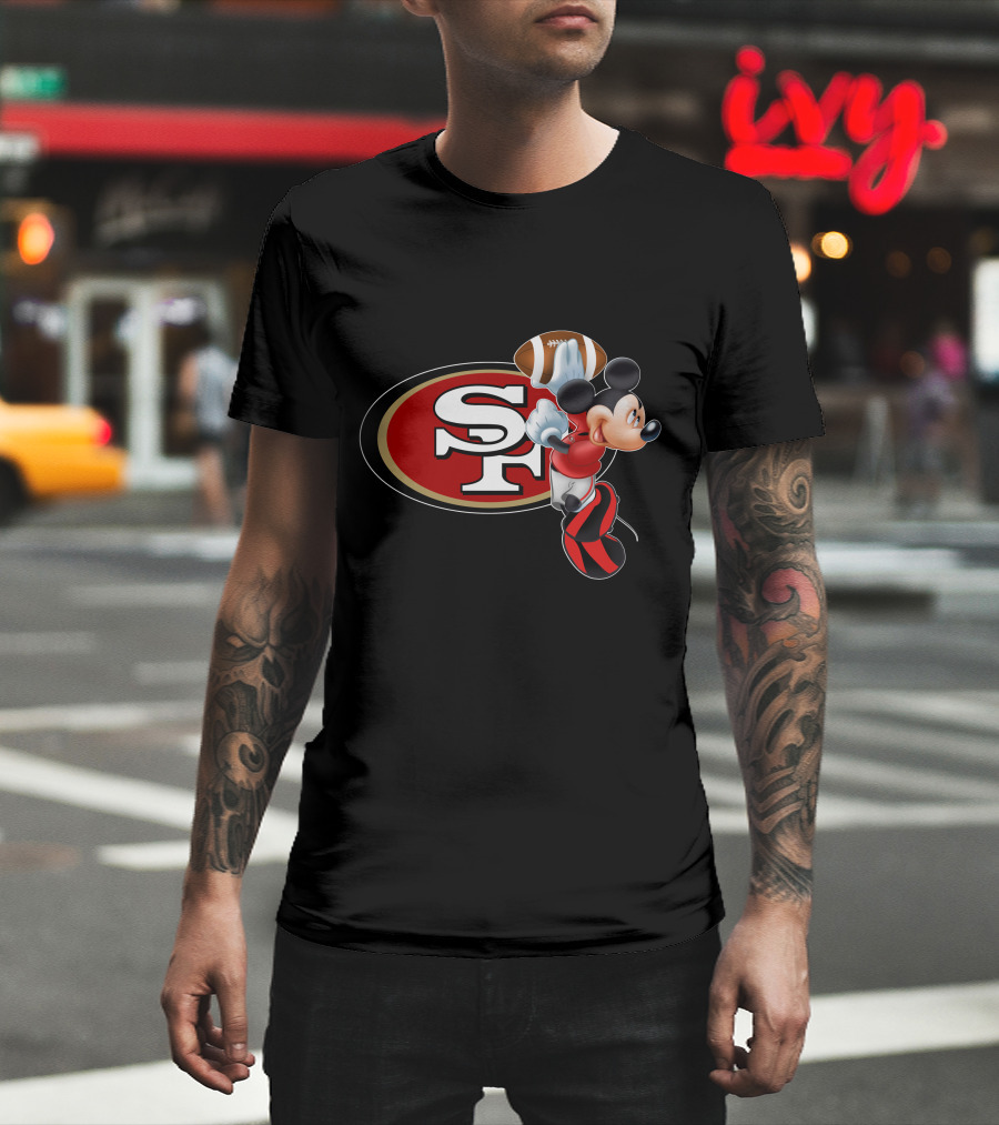 Mickey Mouse San Francisco 49ers Football T-Shirt