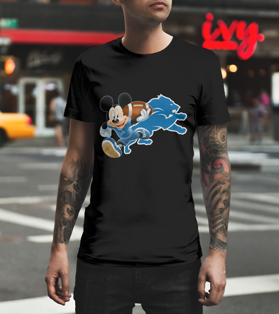 Mickey Mouse Detroit Lions Football T-Shirt