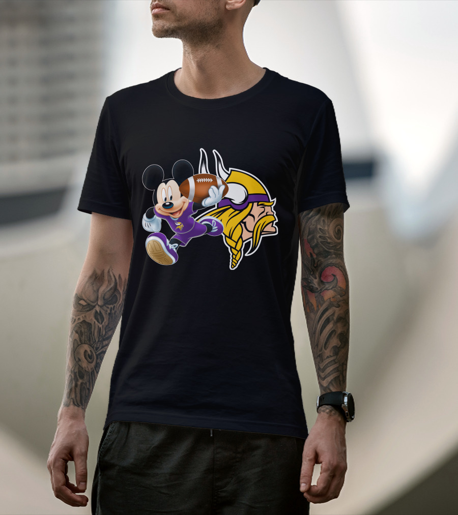 Mickey Mouse Minnesota Vikings Football Fusion T-Shirt