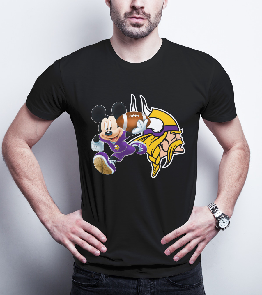 Mickey Mouse Minnesota Vikings Football Fusion T-Shirt