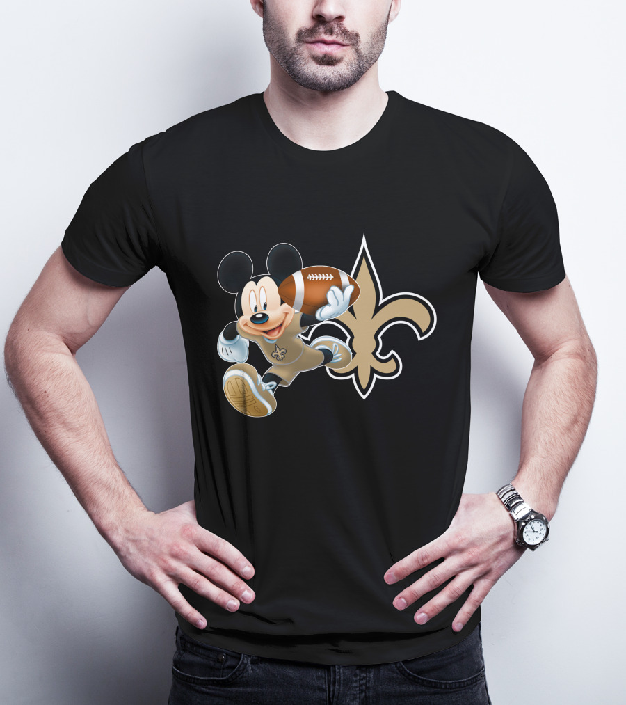 Mickey Nos New Orleans Saints Football Fleur-De-Lis T-Shirt