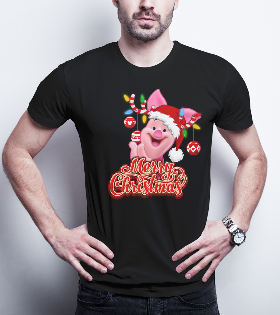 Piglet Merry Christmas Disney Holiday Magic T-Shirt
