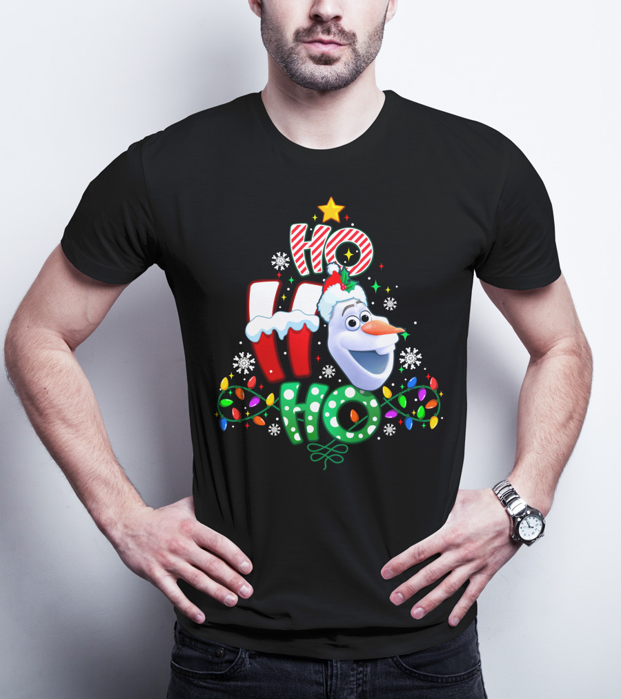 Ho Ho Ho Olaf Christmas Holiday Lights T-Shirt