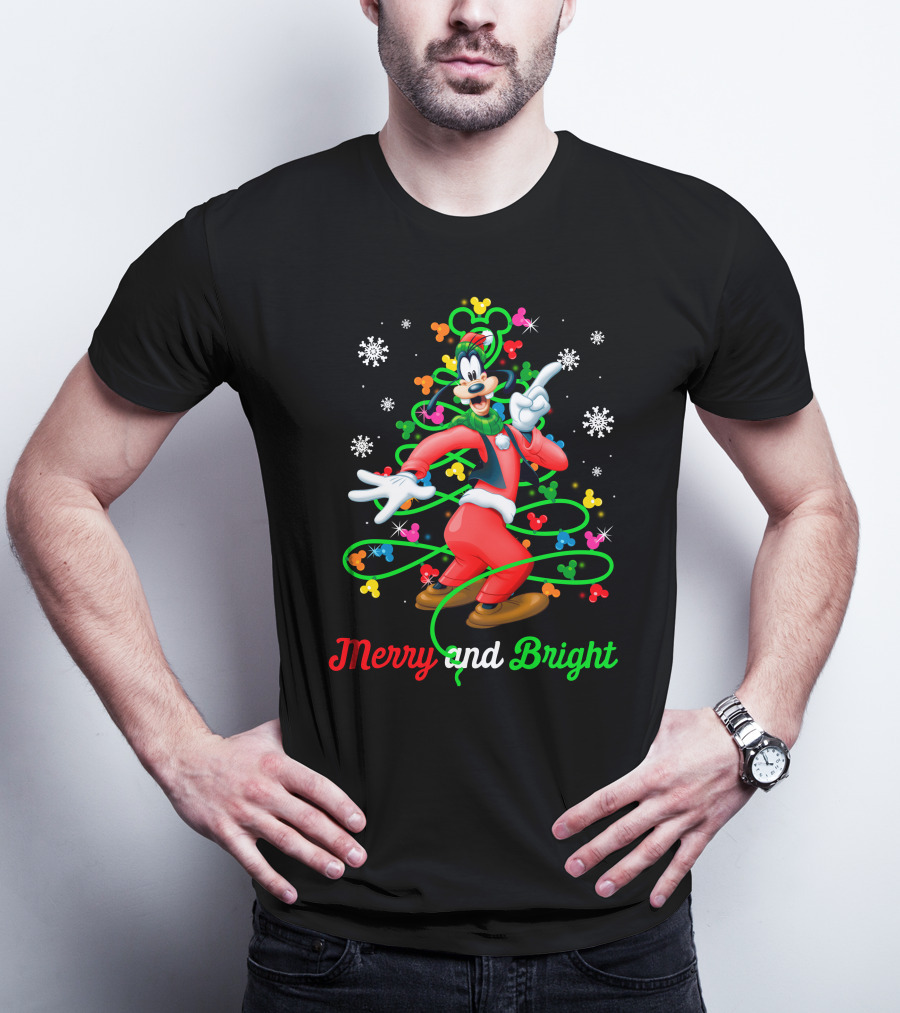 Merry And Bright Goofy Christmas Tree T-Shirt