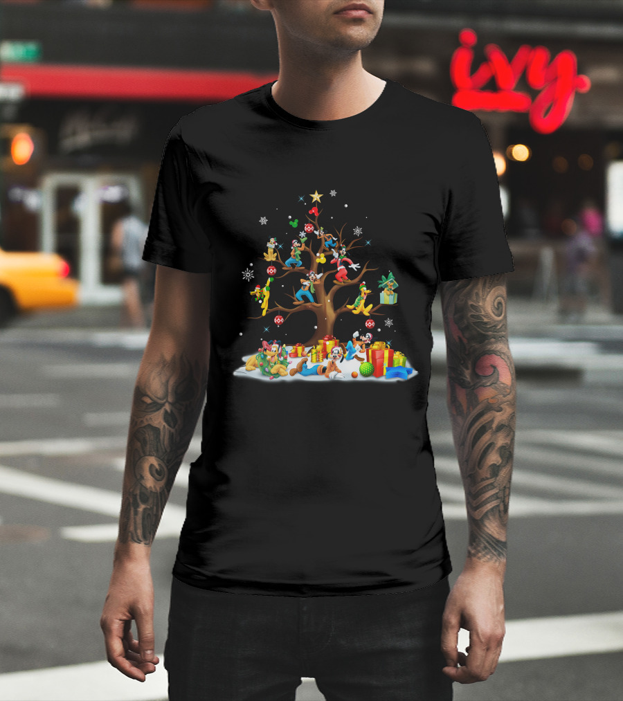 Pluto Goofy Christmas Tree T-Shirt