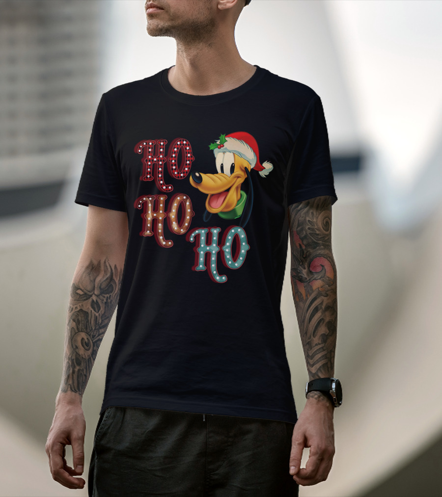 Ho Ho Ho Pluto Christmas Santa Hat T-Shirt