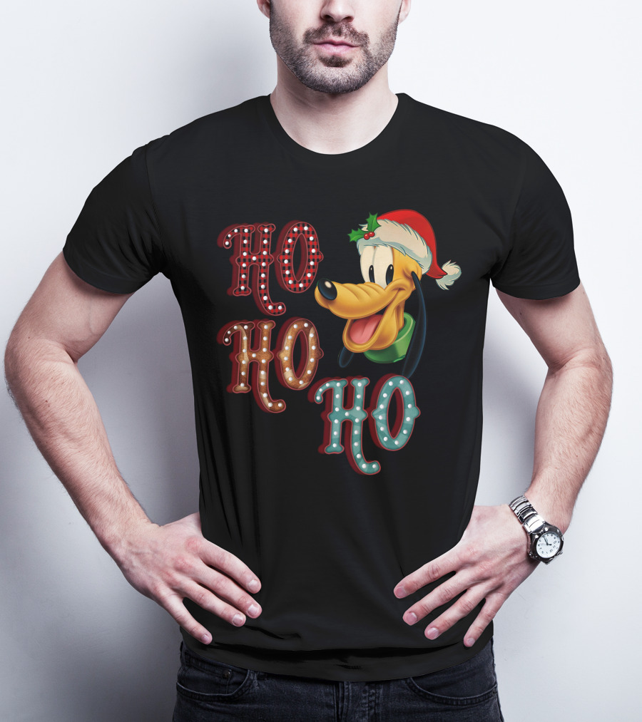 Ho Ho Ho Pluto Christmas Santa Hat T-Shirt