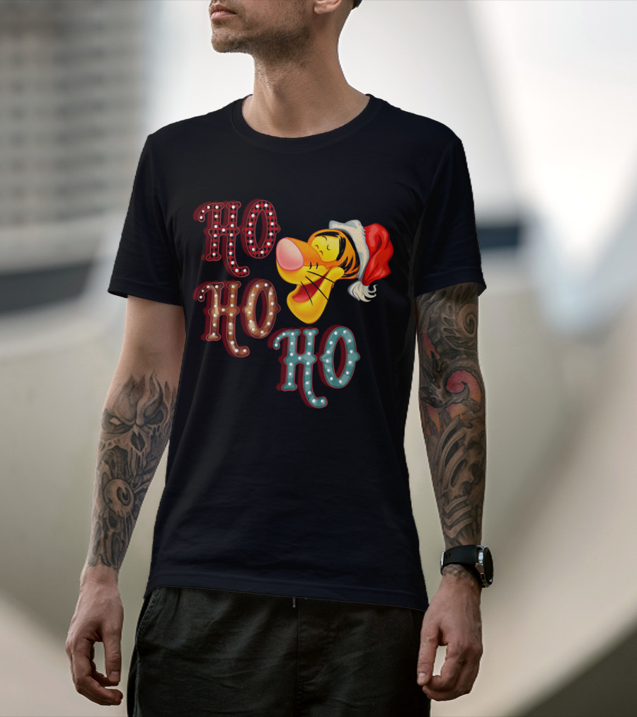 Ho Ho Ho Tigger Christmas Santa Hat T-Shirt
