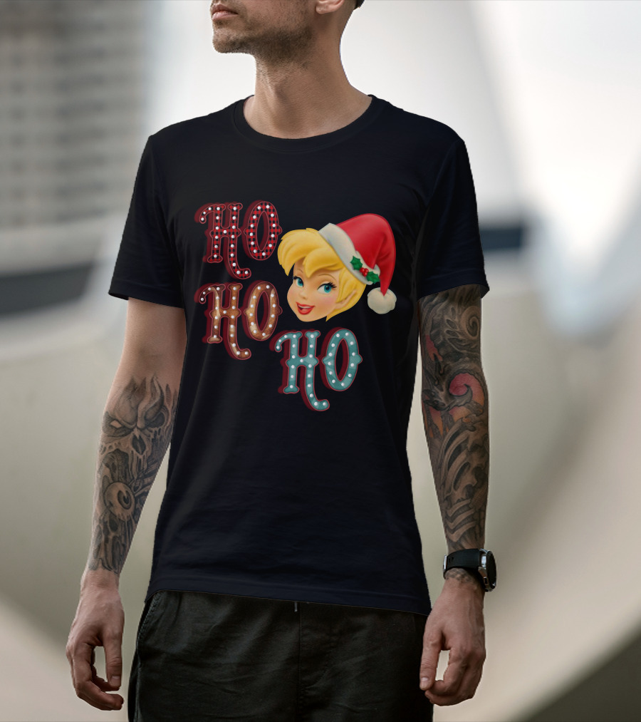 Ho Ho Ho Tinkerbell Santa Hat Christmas T-Shirt