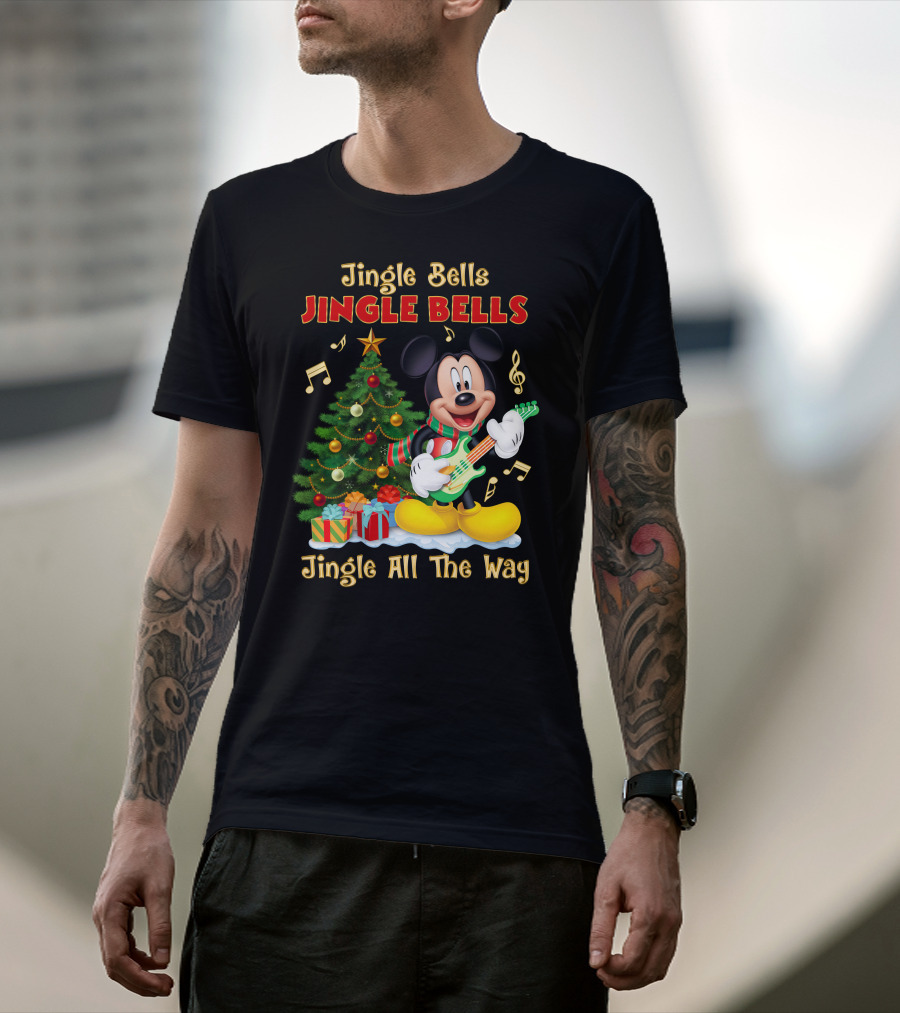 Jingle Bells Jingle Bells Mickey Jingle All The Way Christmas Tree T-Shirt