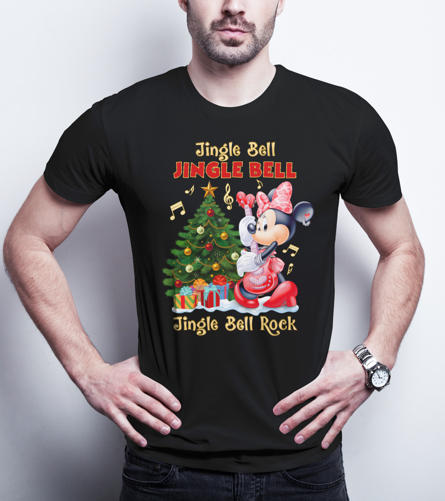 Jingle Bell Jingle Bell Jingle Bell Rock Minnie Mouse Christmas Tree Gifts T-Shirt