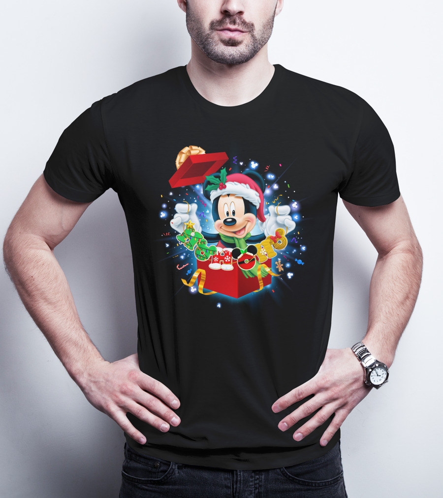 Mickey Mouse Christmas Holiday Surprise Present T-Shirt