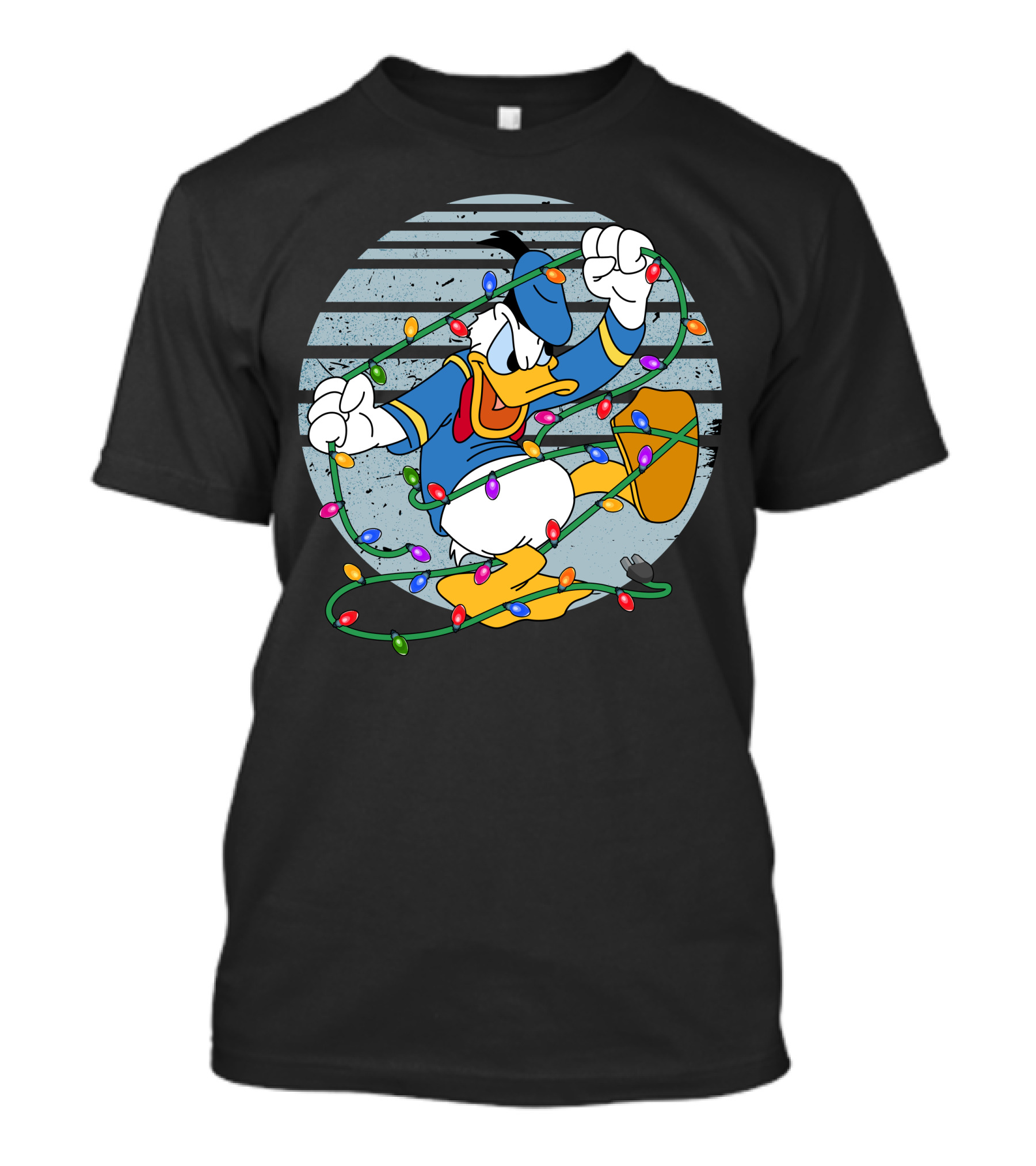 Donald Duck Wrapped In Christmas Lights T-Shirt
