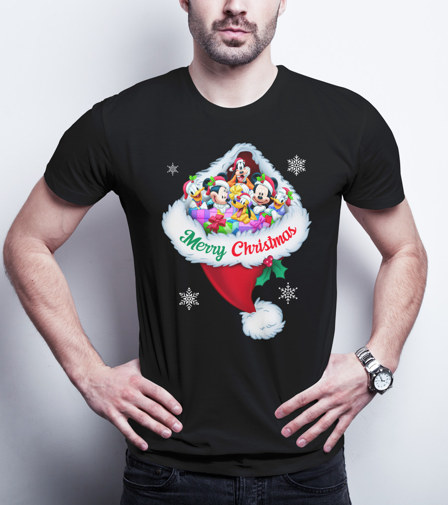 Mickey & Friends Merry Christmas Santa Hat T-Shirt