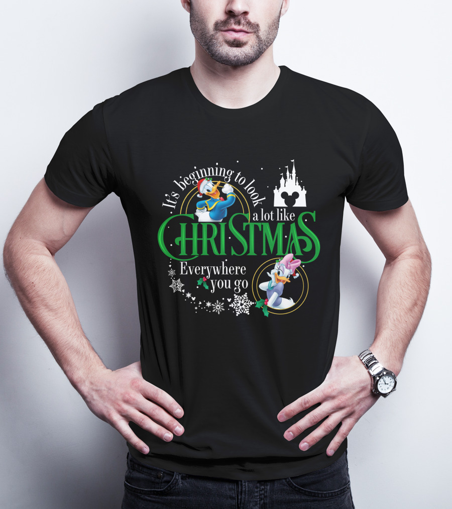 It's Beginning To Look A Lot Like Christmas Everywhere You Go Donald And Daisy T-Shirt