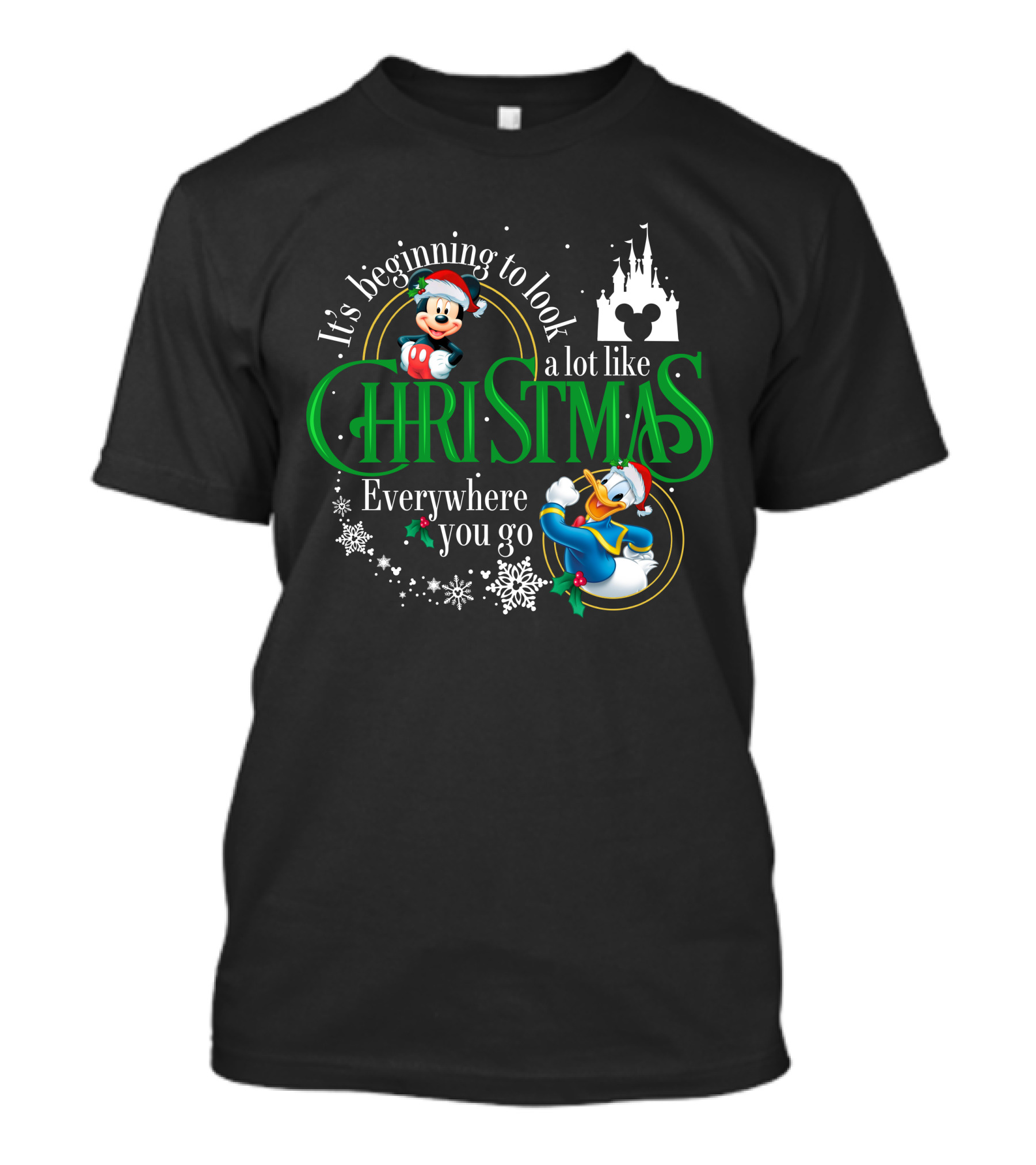 It's Beginning To Look A Lot Like Christmas Everywhere You Go Mickey Donald T-Shirt