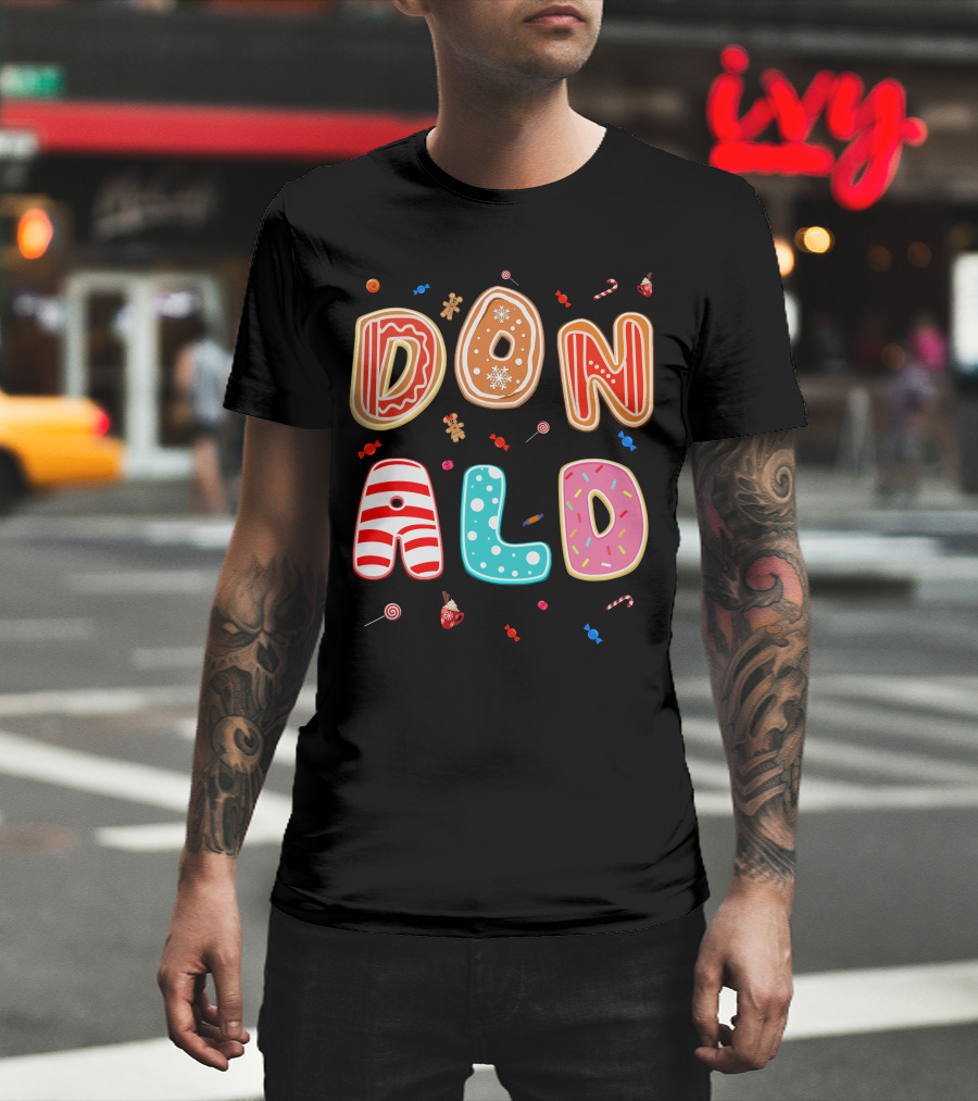 Donald Christmas Candy Gingerbread Festive Theme T-Shirt