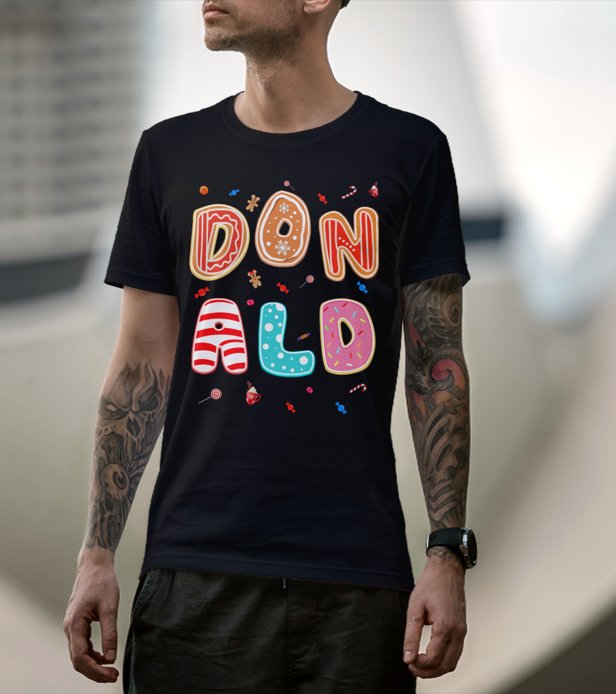 Donald Christmas Candy Gingerbread Festive Theme T-Shirt