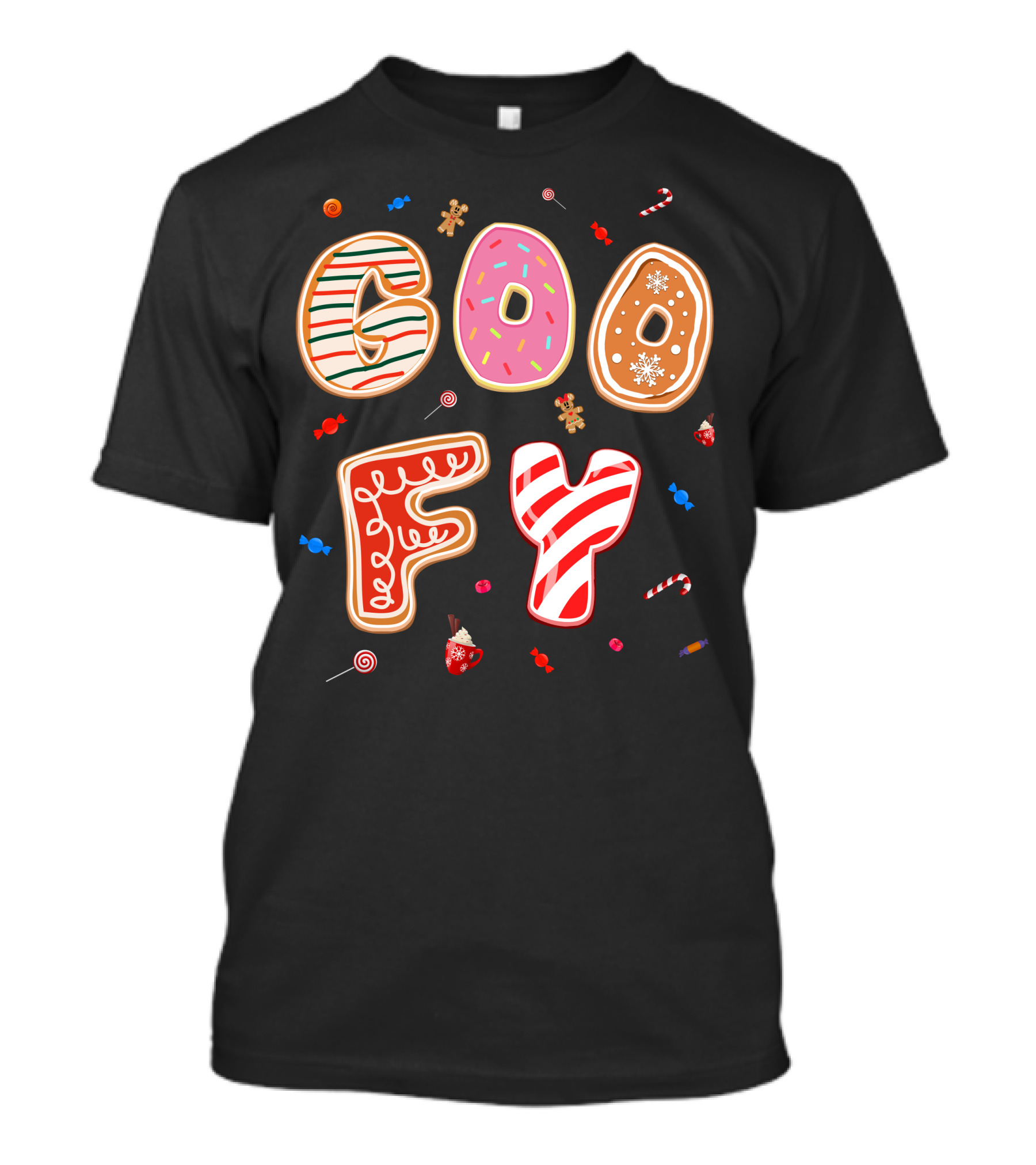 Goofy Cookie Holiday Treats Candy Cane Gingerbread T-Shirt