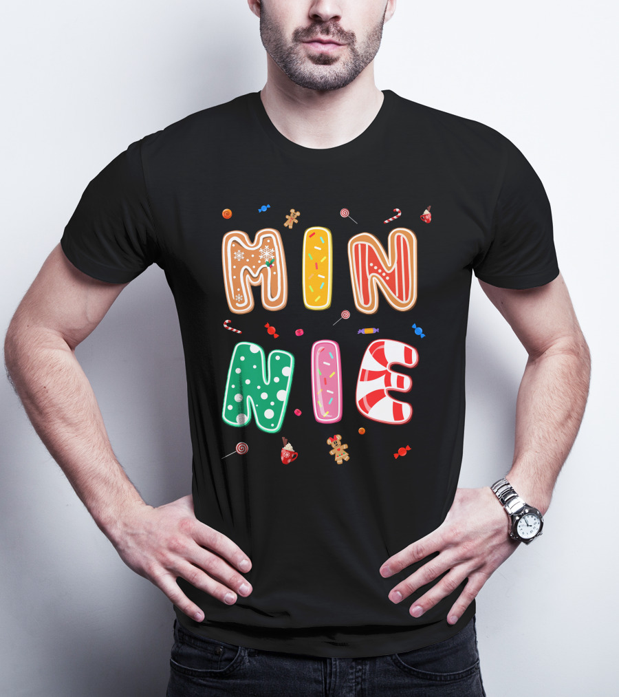 Minnie Christmas Candy And Gingerbread Theme T-Shirt