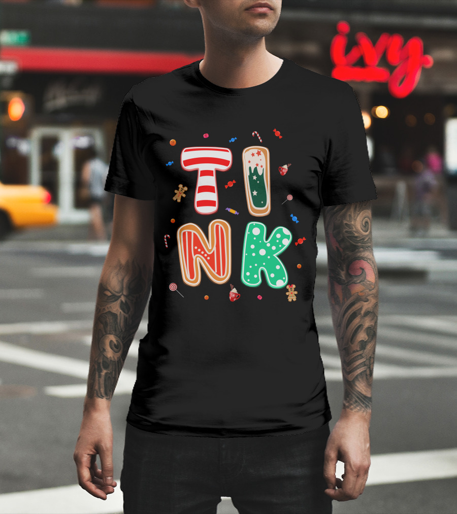 Tink Christmas Candy Gingerbread Holiday Letters T-Shirt
