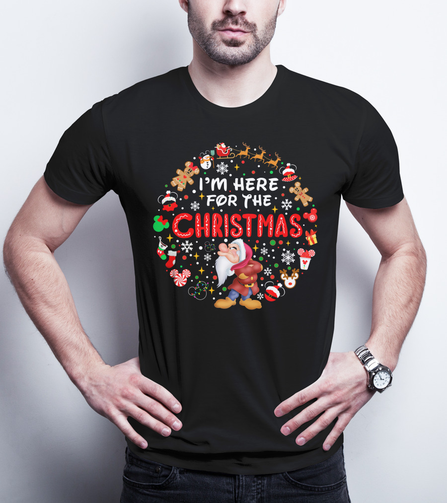 I'm Here For The Christmas Grumpy Dwarf Holiday Festivities T-Shirt