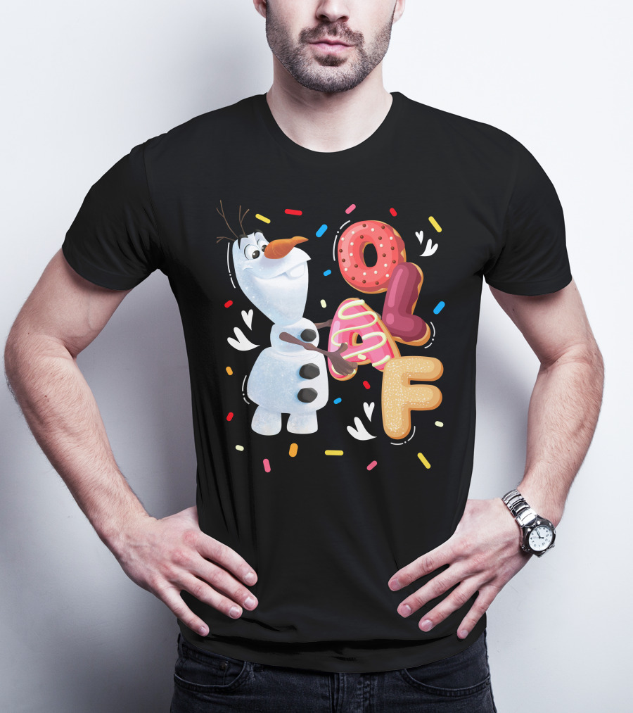 Olaf Doughnut Letters With Colorful Sprinkles Snowman T-Shirt