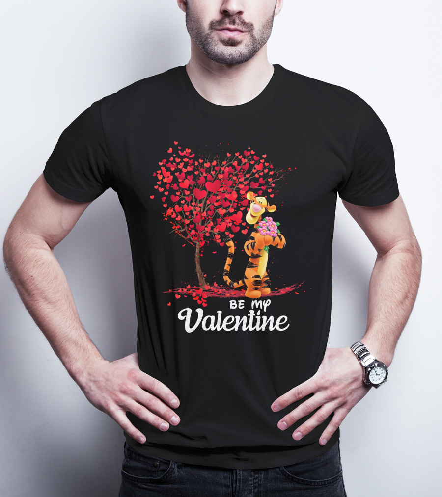 Be My Valentine Tigger Heart Tree T-Shirt