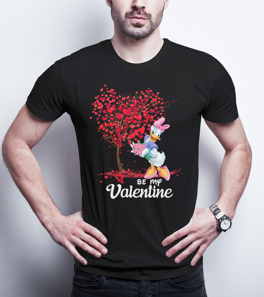Daisy Duck Be My Valentine Tree Hearts Bouquet T-Shirt