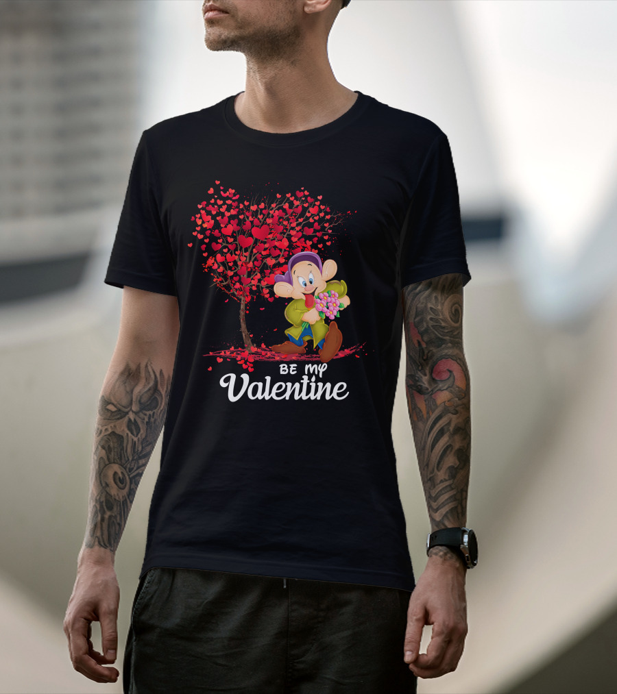Dopey Be My Valentine Heart Tree With Flowers T-Shirt