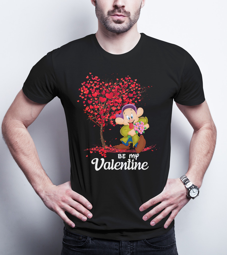 Dopey Be My Valentine Heart Tree With Flowers T-Shirt