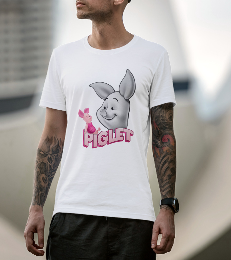 Piglet 3D Cartoon Character Design With Smiling Face And Big Ears T-Shirt