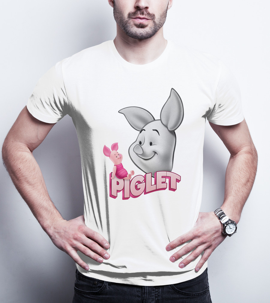 Piglet 3D Cartoon Character Design With Smiling Face And Big Ears T-Shirt