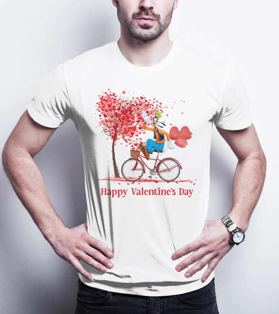Happy Valentine's Day Goofy Bike Ride T-Shirt