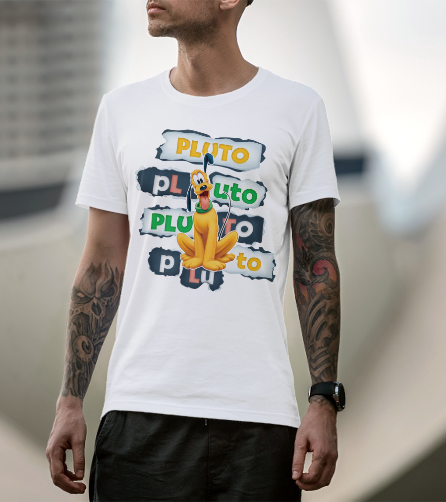 Pluto Disney Character Collage T-Shirt