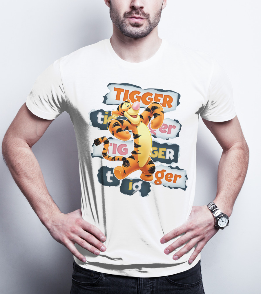 Tigger Colorful Energetic Poses And Text Styles T-Shirt