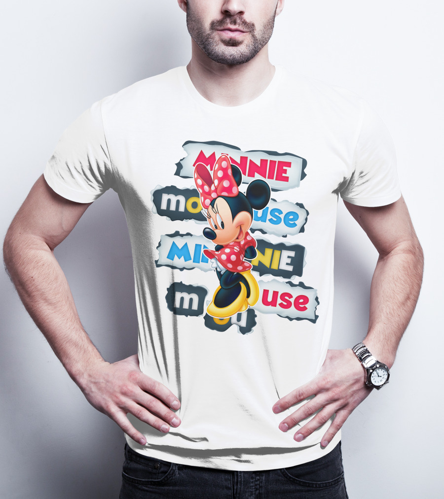 Minnie Mouse Polka Dots Bow Red And Yellow Style T-Shirt