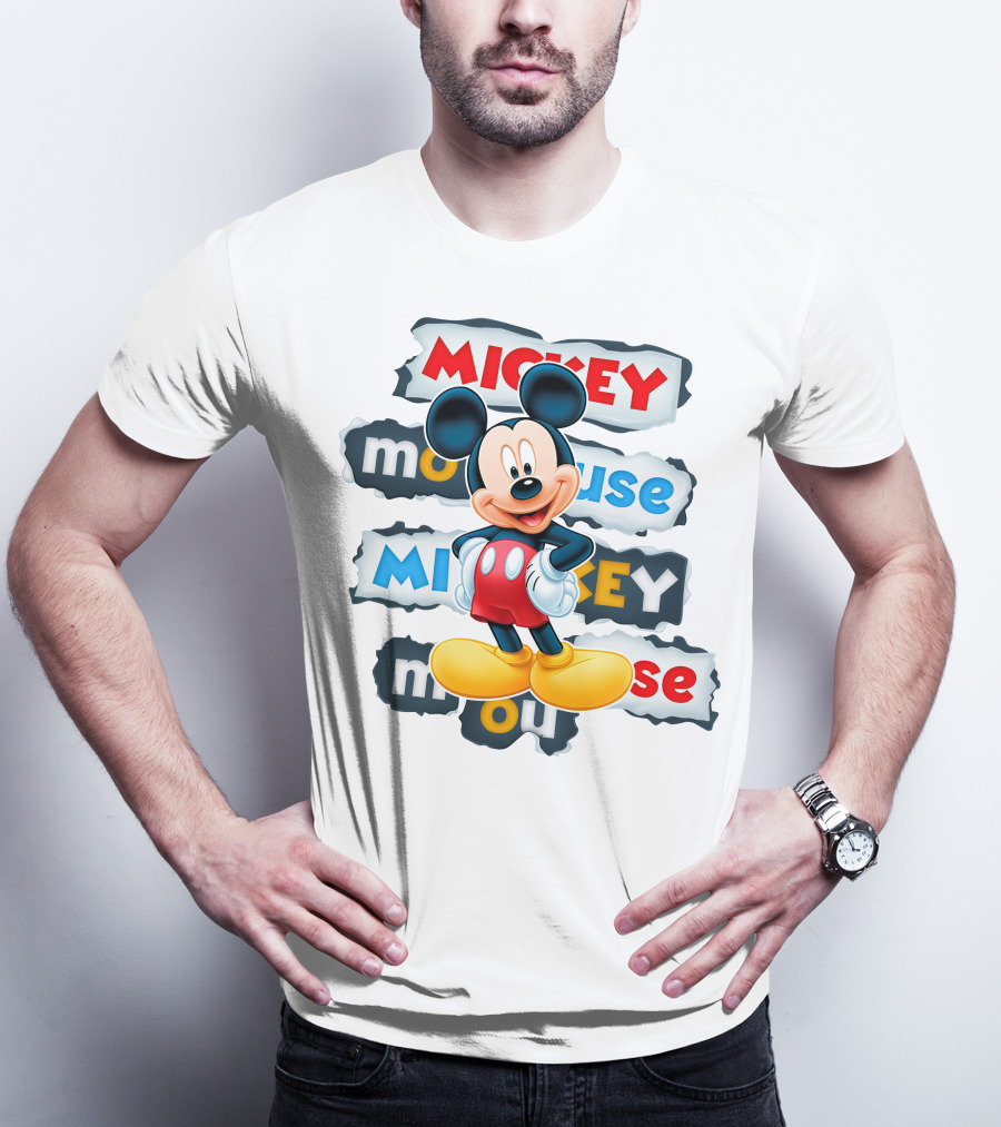 Mickey Mouse Classic Cartoon Character Artwork T-Shirt