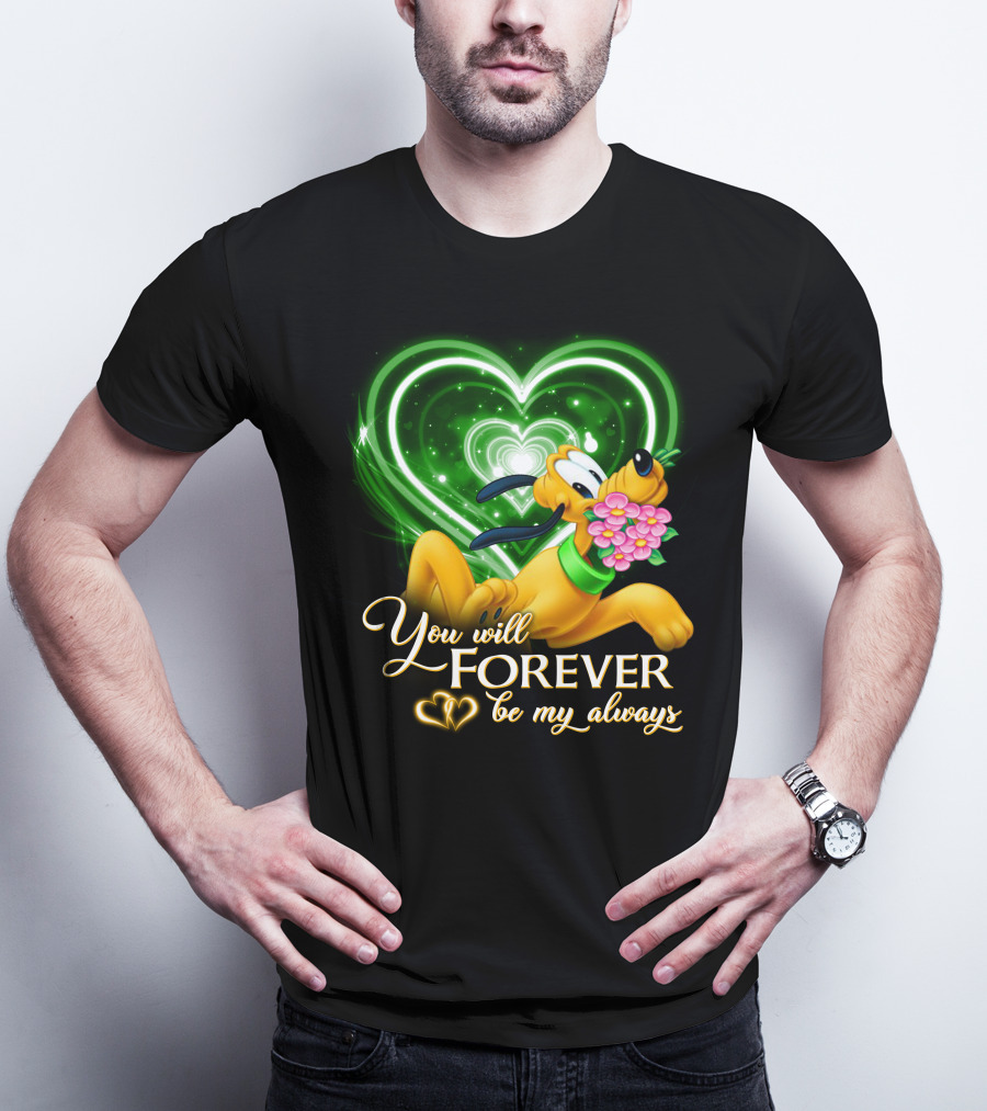 Pluto You Will Forever Be My Always Hearts And Flowers T-Shirt