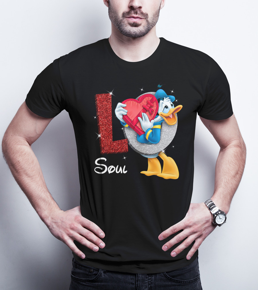 Donald Duck Holding Heart Love Soul T-Shirt