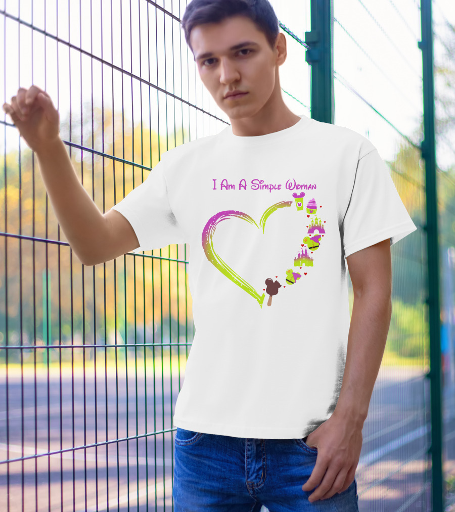 I Am A Simple Woman Castle Coffee Dopey Ice Cream Hearts T-Shirt