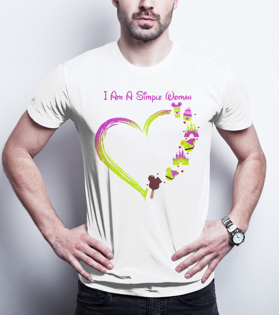 I Am A Simple Woman Castle Coffee Dopey Ice Cream Hearts T-Shirt