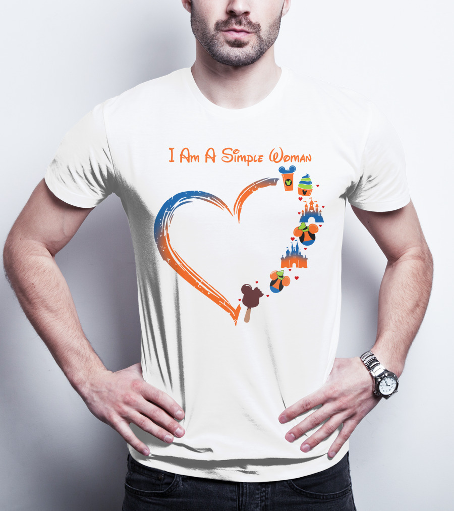 I Am A Simple Woman Heart Mickey Ice Cream Castle Minnie Ears T-Shirt