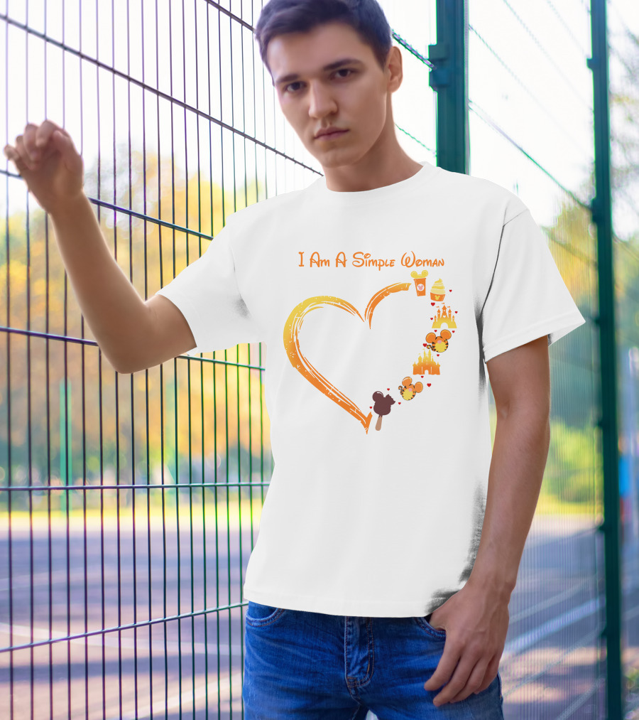 I Am A Simple Woman Mickey Treats Castle Heart T-Shirt