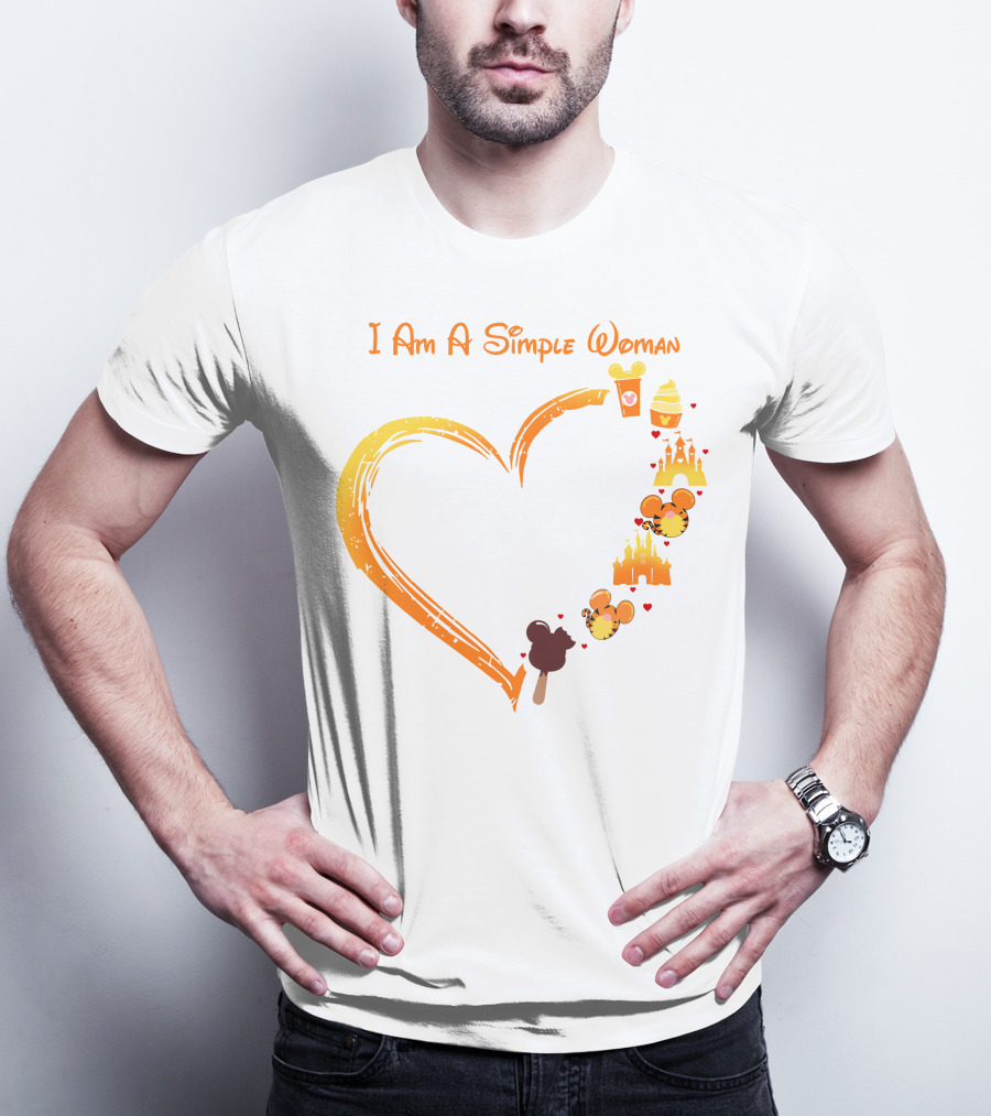I Am A Simple Woman Mickey Treats Castle Heart T-Shirt