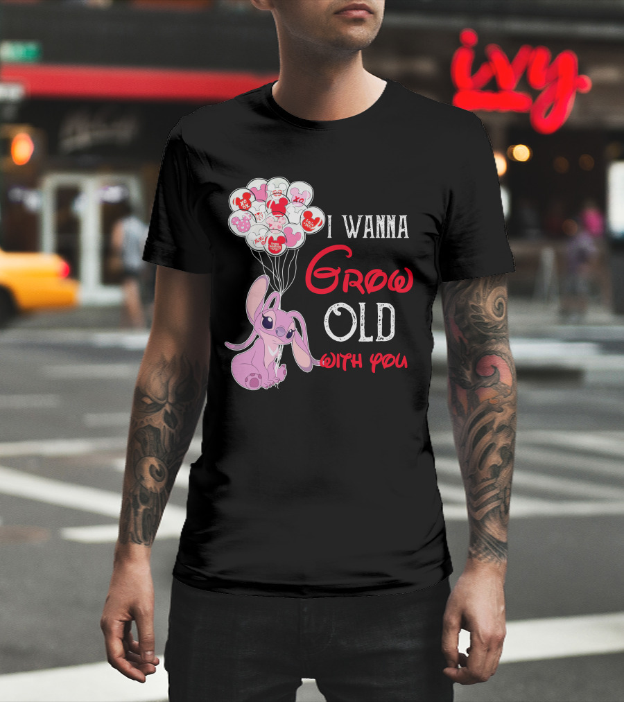 I Wanna Grow Old With You Angel Heart Balloons T-Shirt