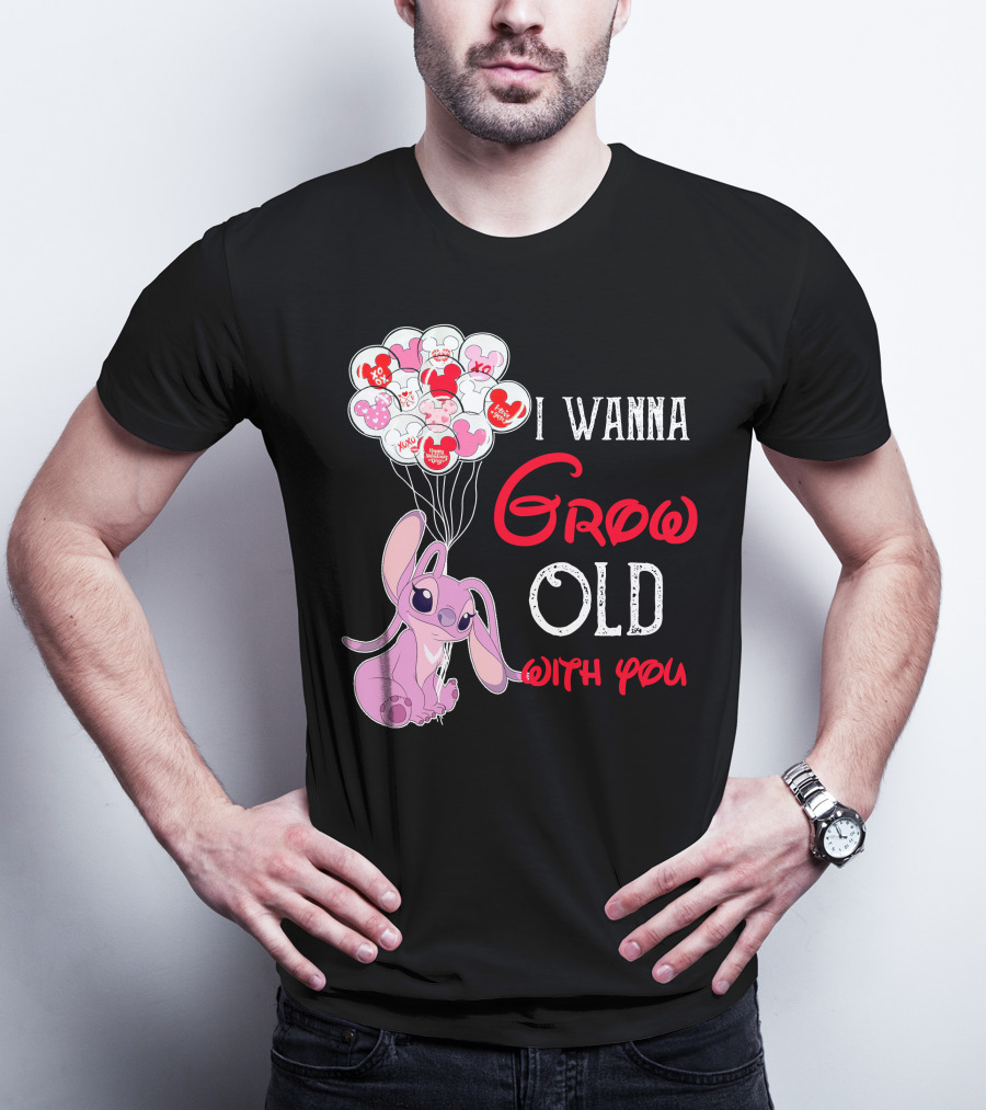 I Wanna Grow Old With You Angel Heart Balloons T-Shirt