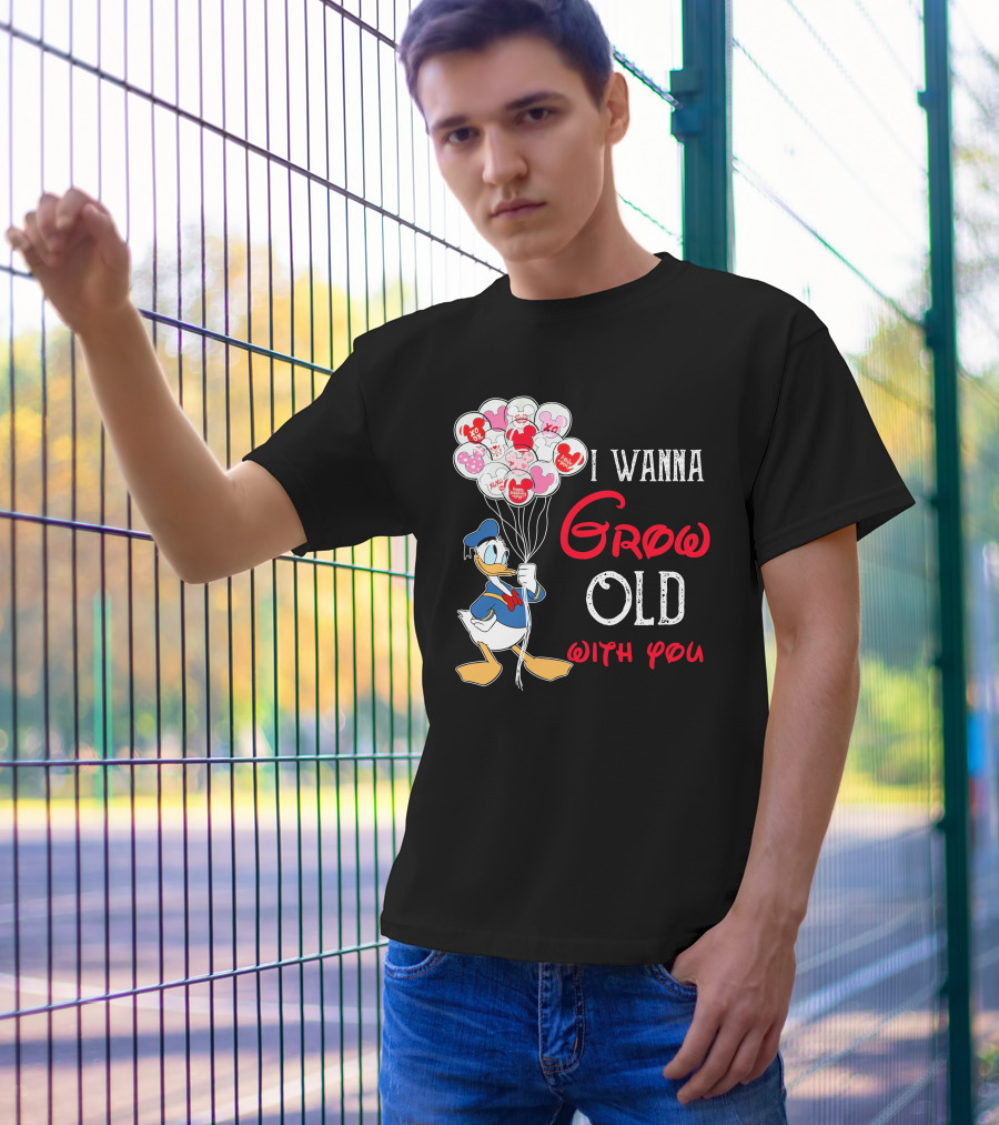 Donald Duck I Wanna Grow Old With You Balloons T-Shirt