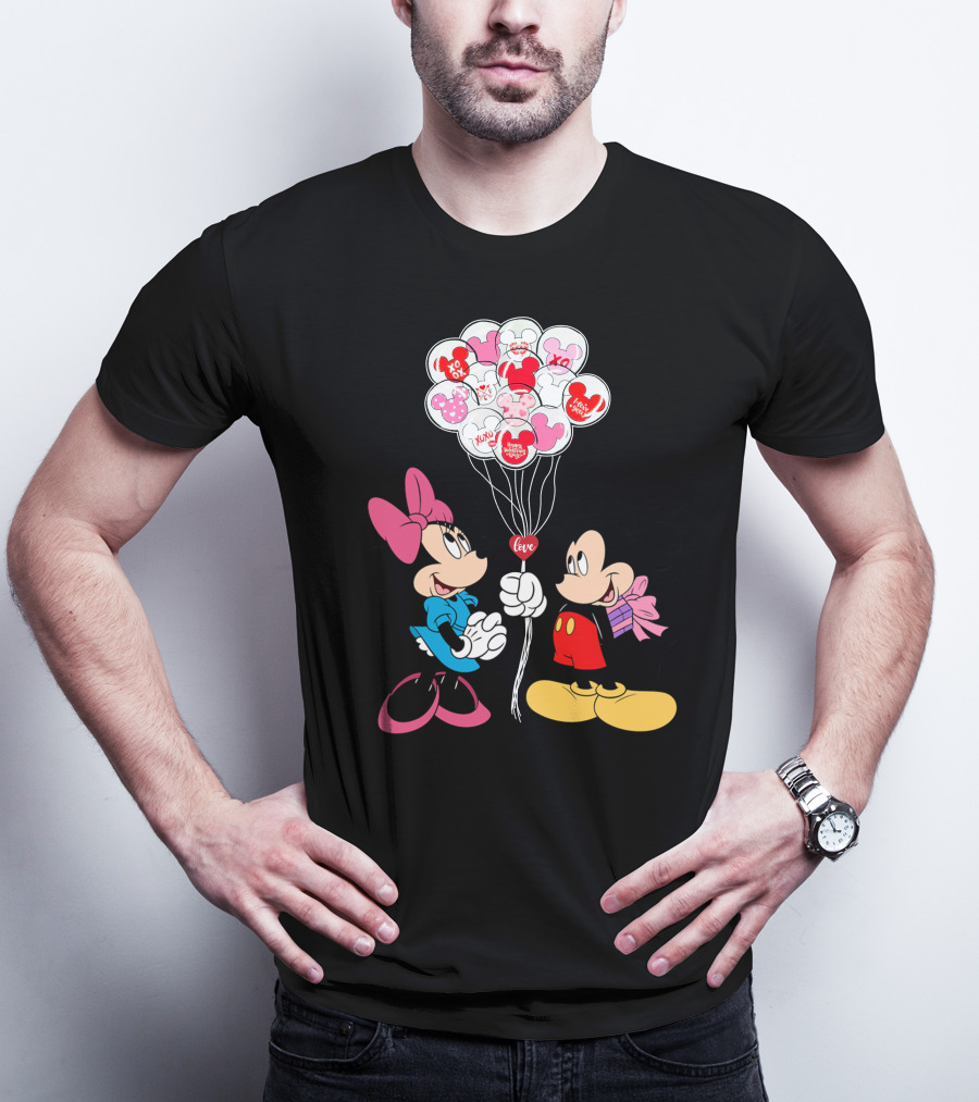 Mickey & Minnie Love Balloons Xo Kiss Me T-Shirt
