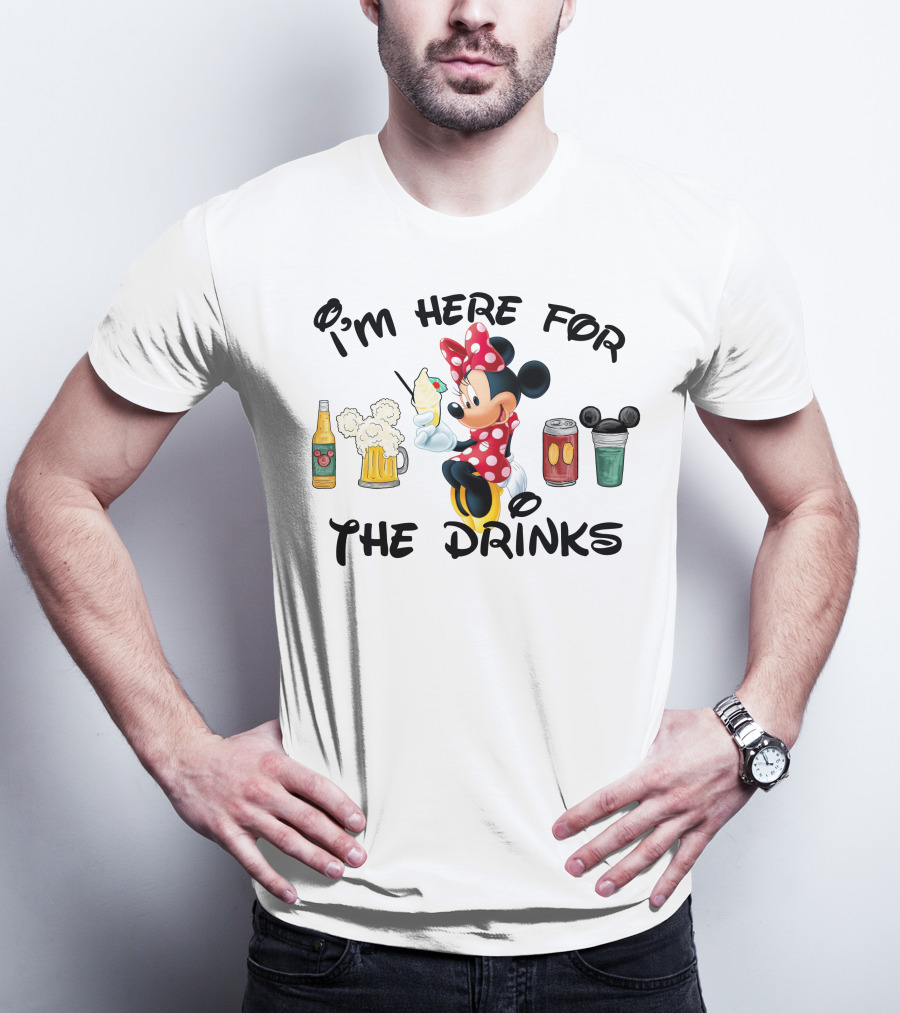 I'm Here For The Drinks Minnie Mouse T-Shirt
